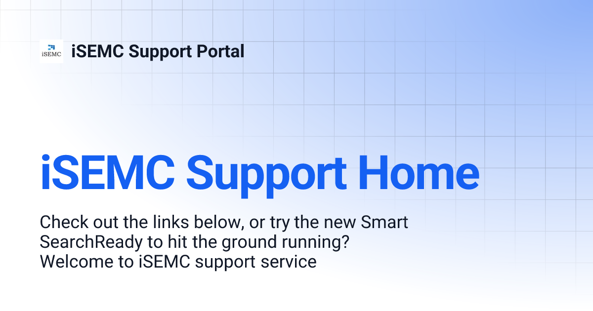 iSEMC Support Home | iSEMC Support Portal